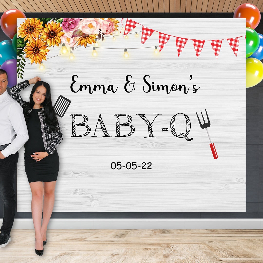 Babyq Backdrop, Baby-q Shower Decor, BBQ Baby Shower Banner, Barbecue ...