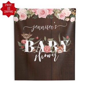 Woodland Decor, Baby Shower Backdrop, Rustic Backdrop, Woodland Theme ...