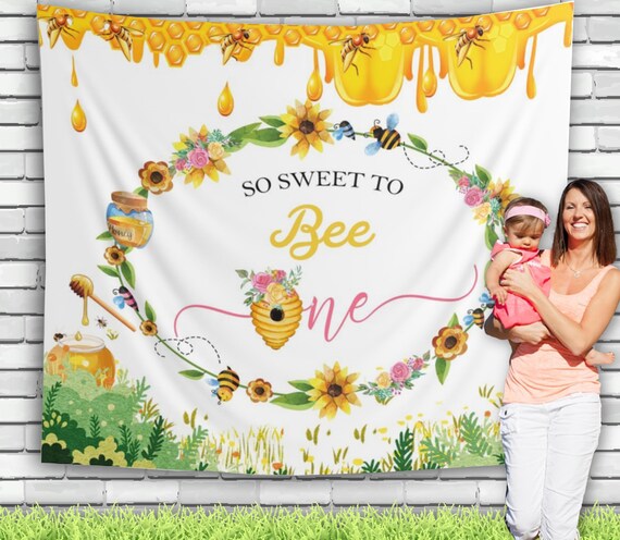 Bee Birthday Background Honey Bee Birthday Party Bee 1st - Etsy
