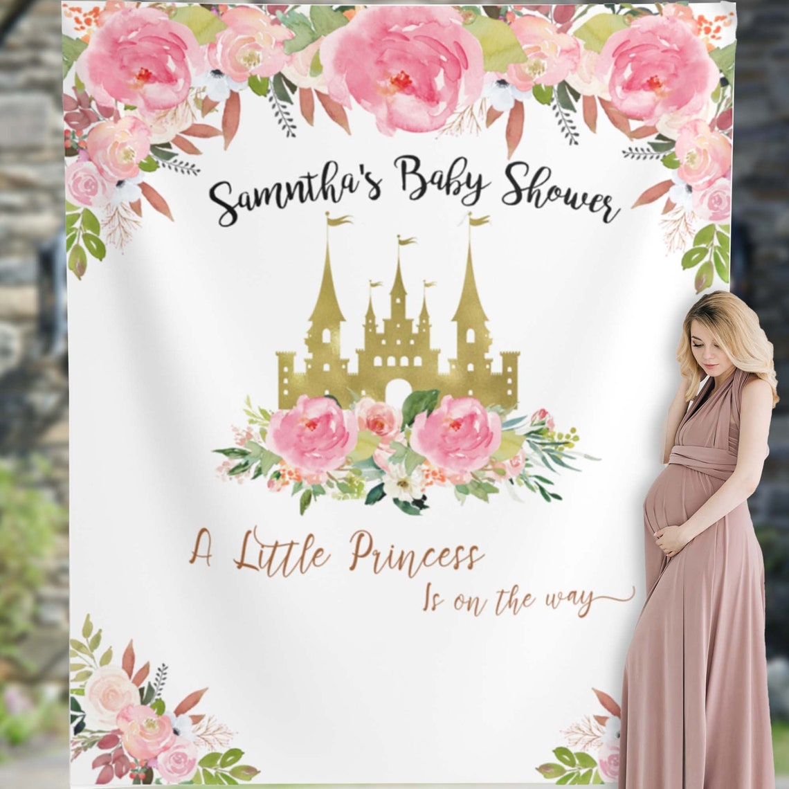 Little Princess Baby Shower Backdrop, Royal Princess Backdrop, A Little ...