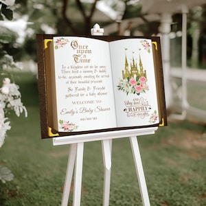 Printed Baby Shower Welcome Sign Princess Book Party Foamboard Girl ...