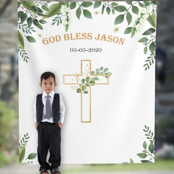 Baptism Decorations Backdrop Mi Bautizo Banner First | Etsy