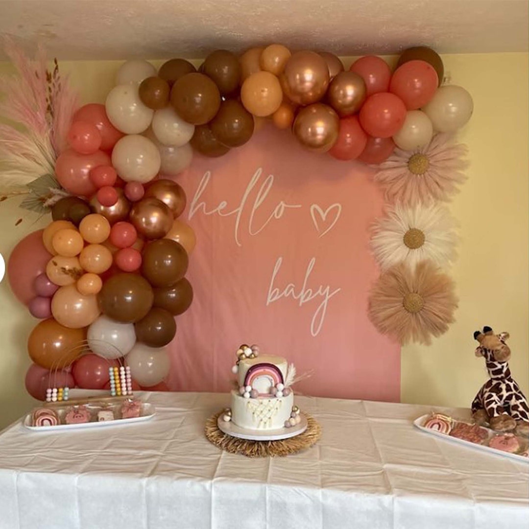 Pink Blush Simple Baby Shower Backdrop Boho Minimalist Backdrop Oh Baby ...