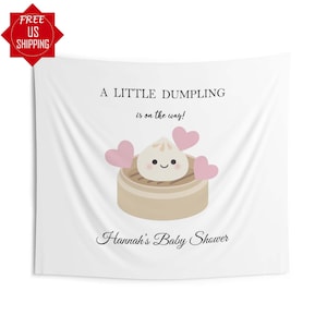 Dumpling Baby Shower Backdrop Little Dumpling on the Way Modern Baby ...