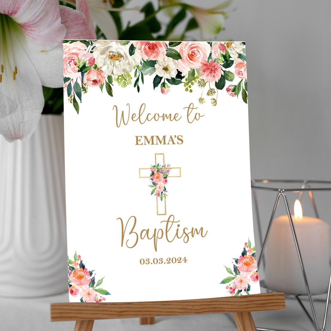 Personalized Baptism Foam Board Poster Sign Printed Christening ...