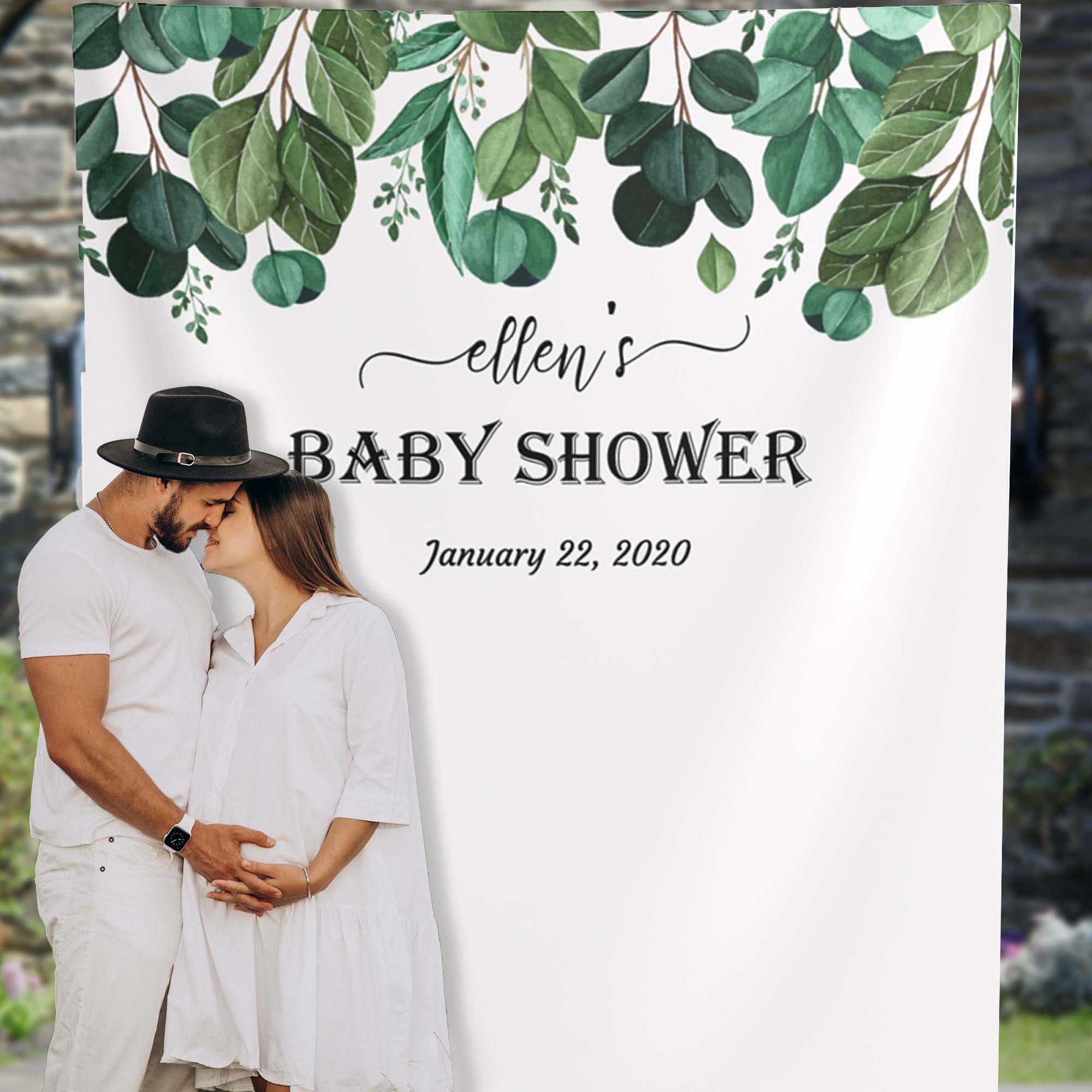 Greenery Baby Shower Backdrop Green Leaves Picture Photo - Etsy