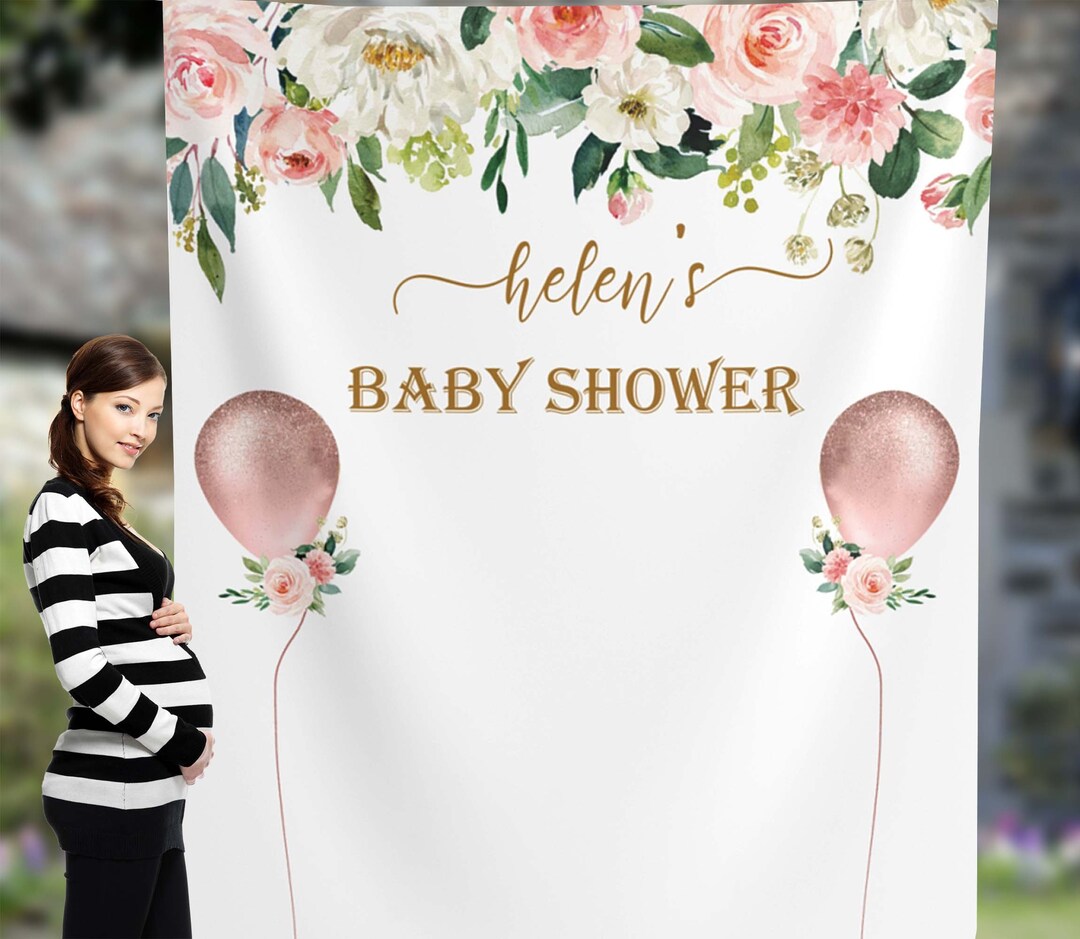 Baby Shower Decorations, Baby Shower Backdrop With Balloons, Photo ...