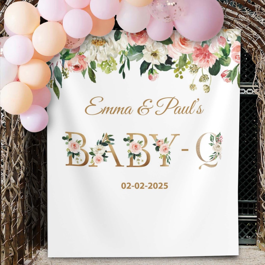 Baby Shower BBQ Decor Babyq Backdrop Baby-q Shower Banner Barbecue Baby ...