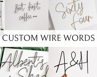Wire Words, Rose Font, Wire Wall Art, Custom Bespoke Wire Words and ...