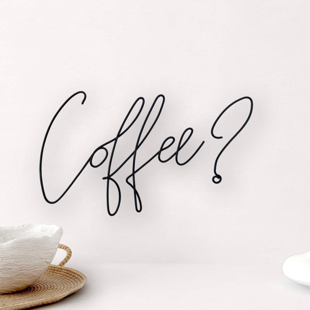 Handcrafted Coffee Wire Wall Art - Kitchen Sign - Etsy UK