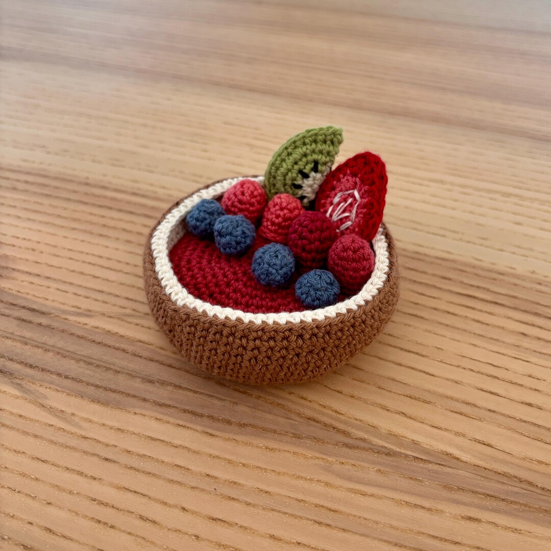 Salt Bowl of Acai, Half Coconut Crochet Toppings - Etsy Australia