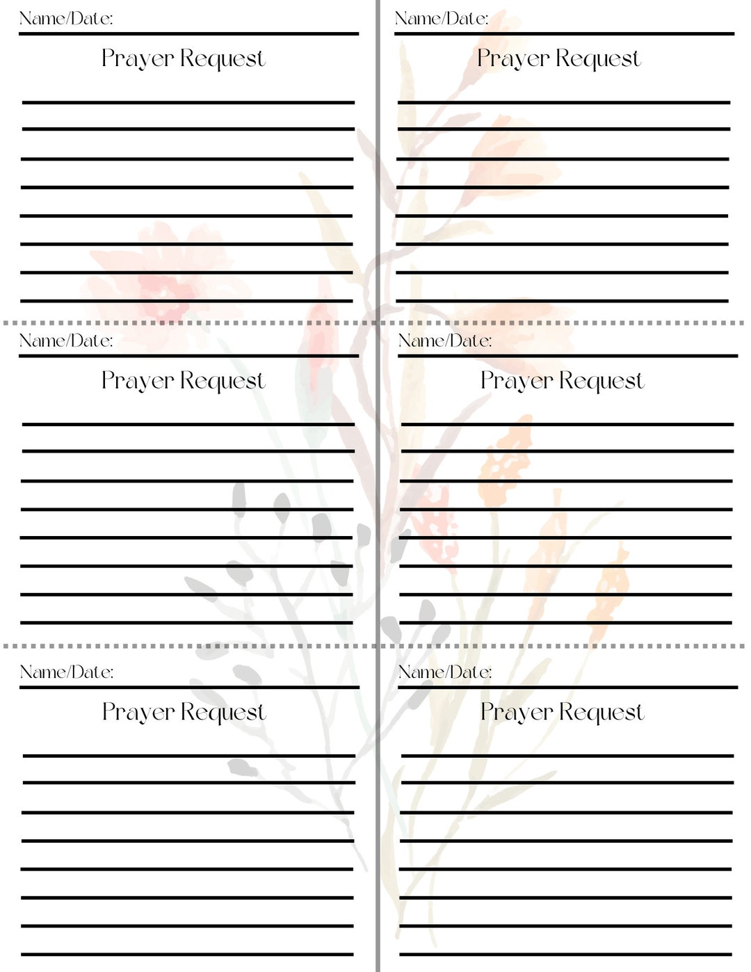 Digital Prayer Request Pages | Prayer Request Page | Journal Pages ...
