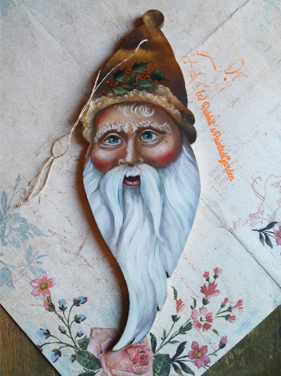 Hand Painted Large Santa Claus Folk Art Ornament: Christmas - Etsy