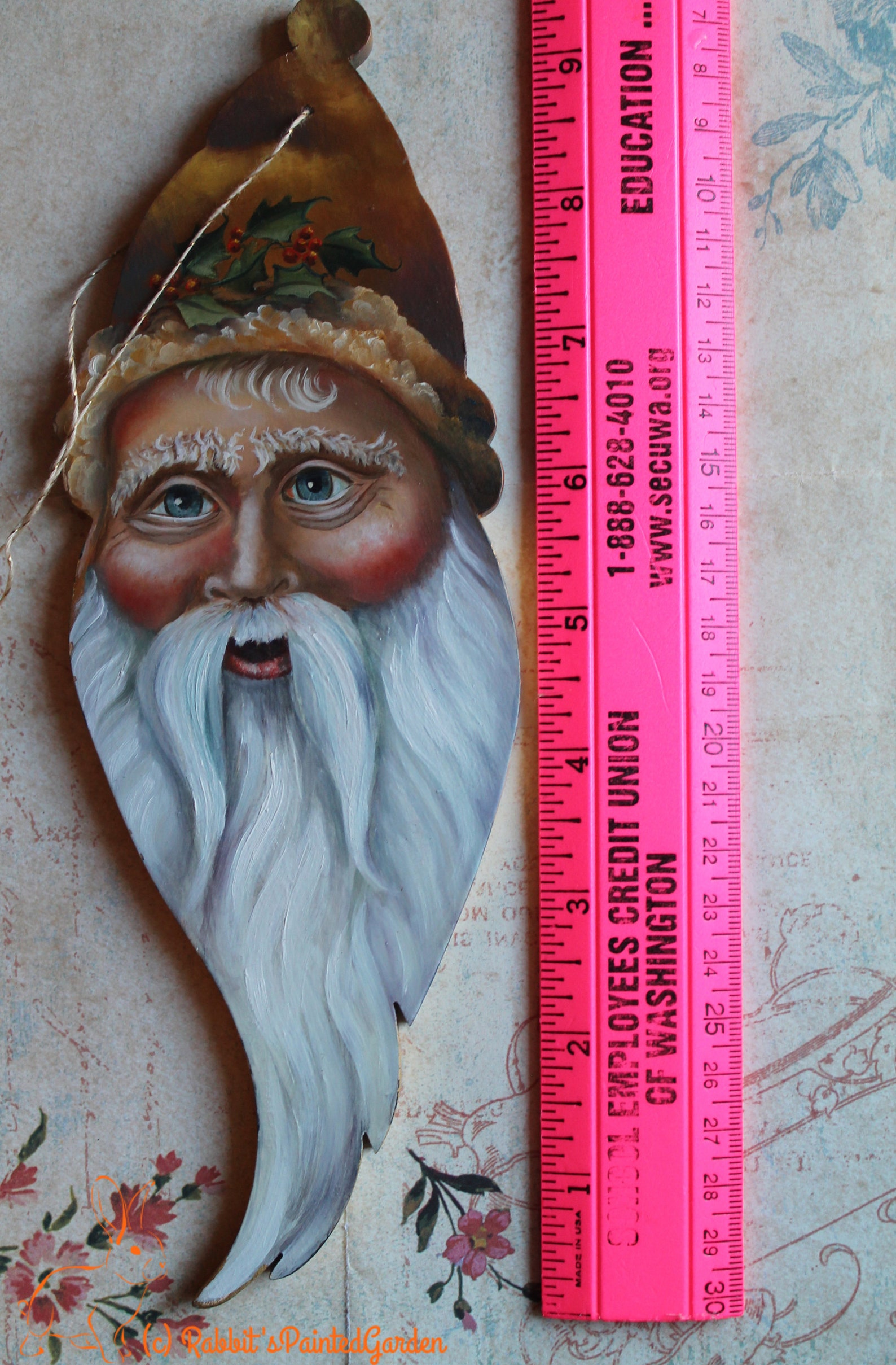 Hand Painted Large Santa Claus Folk Art Ornament: Christmas - Etsy