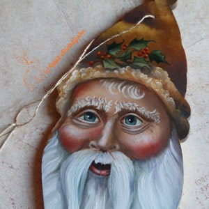 Hand Painted Large Santa Claus Folk Art Ornament: Christmas - Etsy