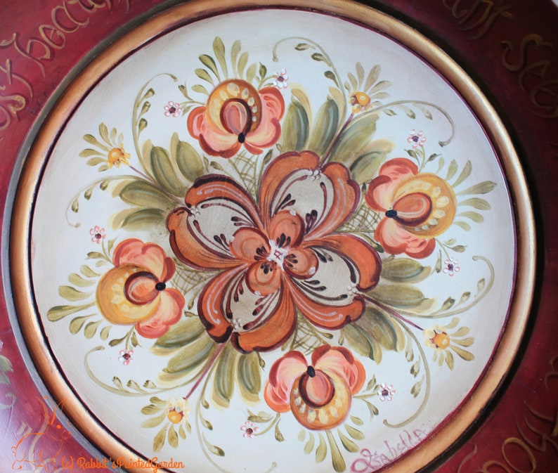 Rogaland Folk Art Plate / Rosemaling Folk Art / Nordic Folk Art ...