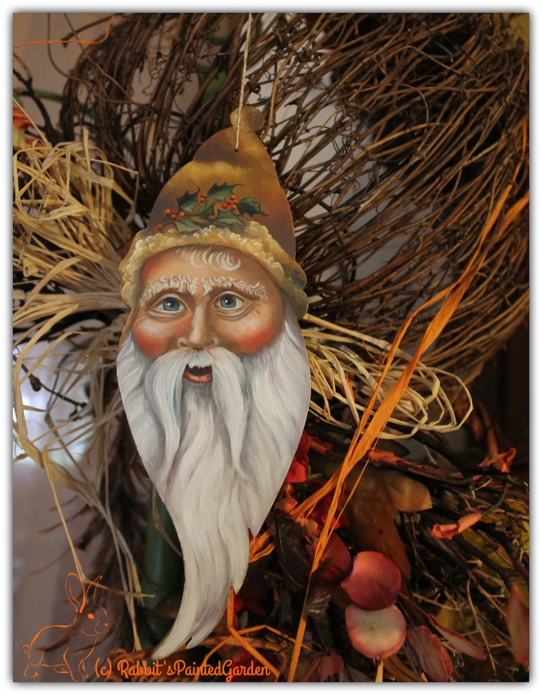 Hand Painted Large Santa Claus Folk Art Ornament: Christmas - Etsy
