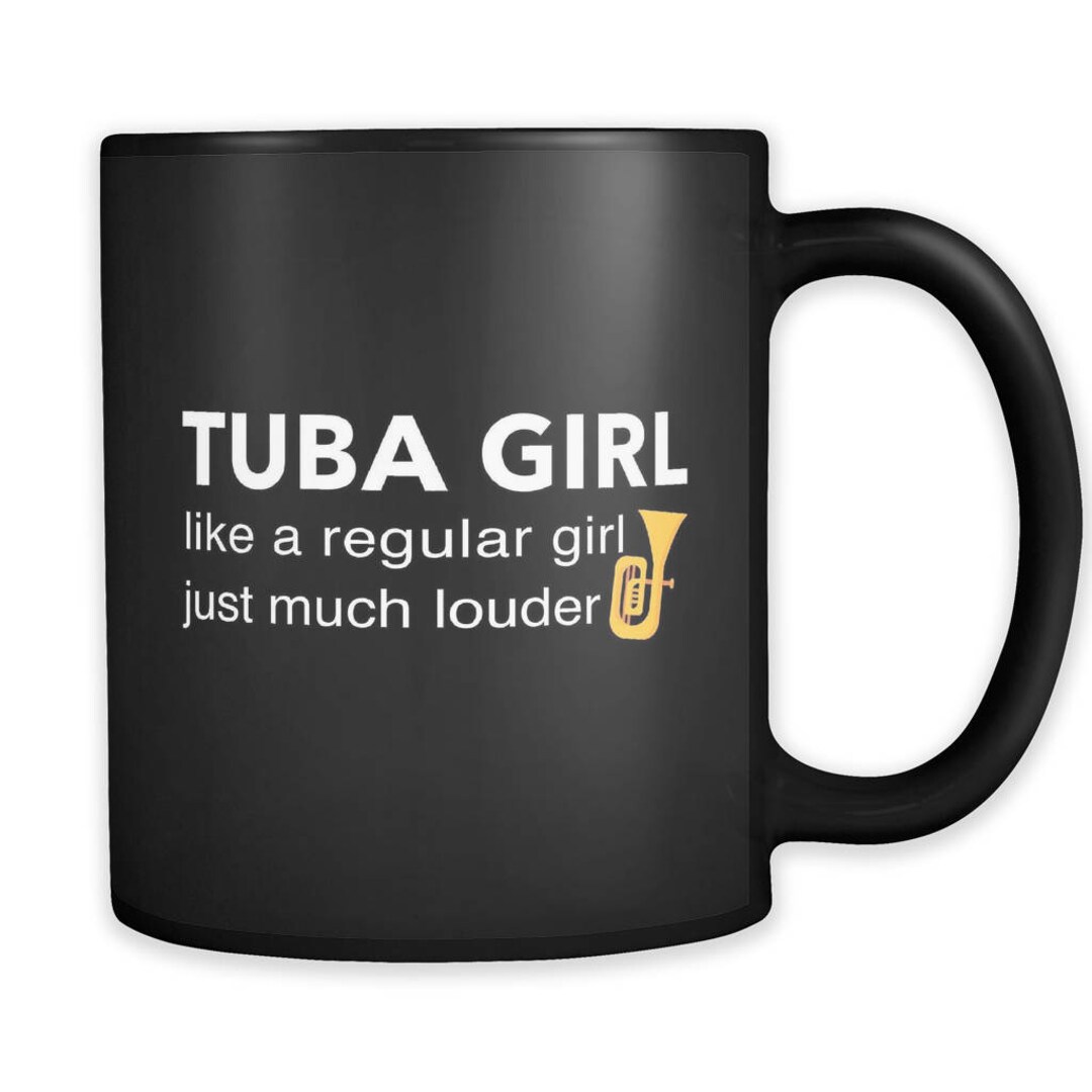 Tuba Girl Black Mug. Tuba Gifts. Tuba Mugs. Band Gifts. Band Mug ...