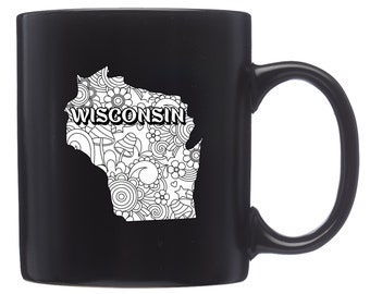 Wisconsin Mug State Design White Ceramic Wisconsin Mug 11oz - Etsy