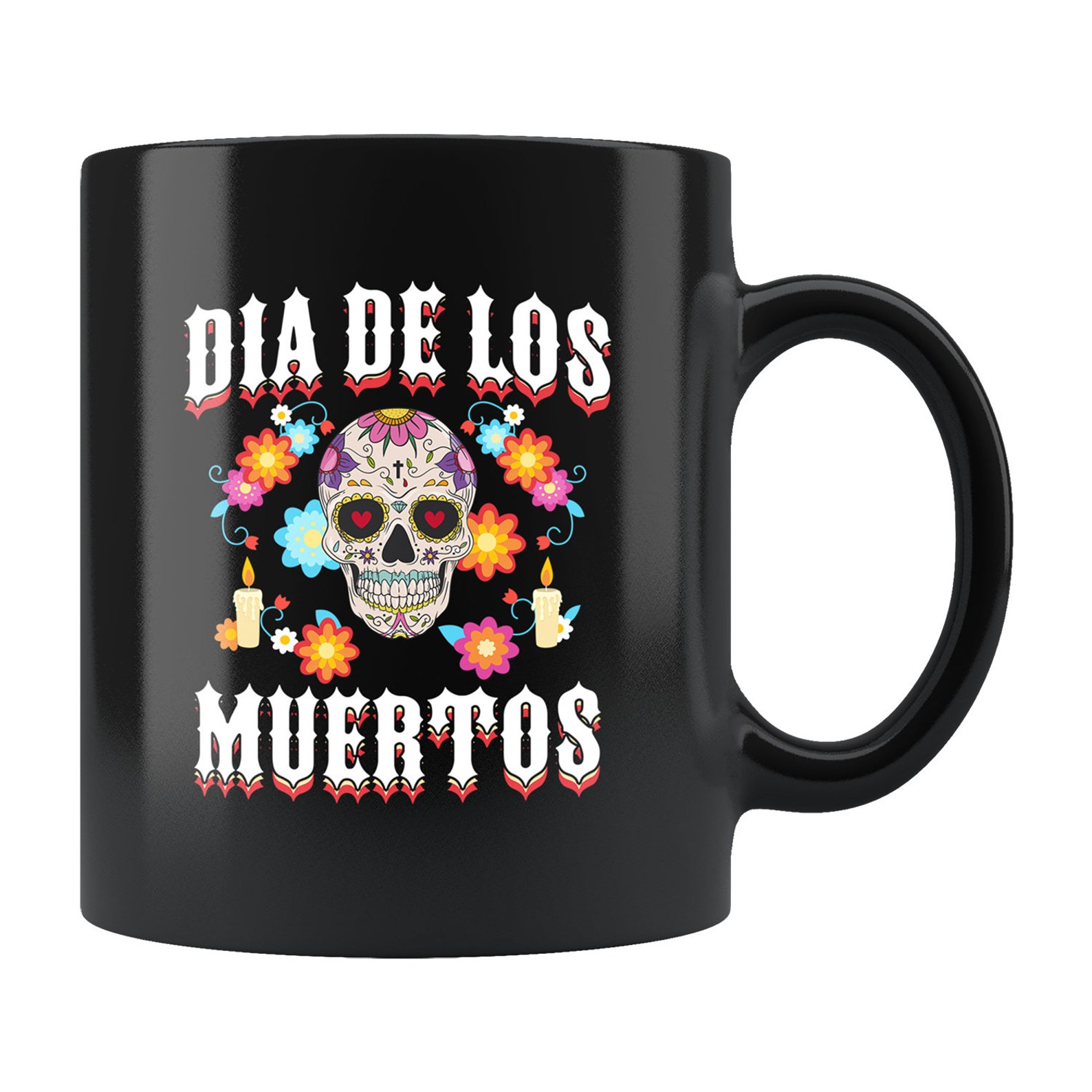 Day of the Dead Gift.day of the Dead Mug. Skull Mug. Dia De Los Muertos ...