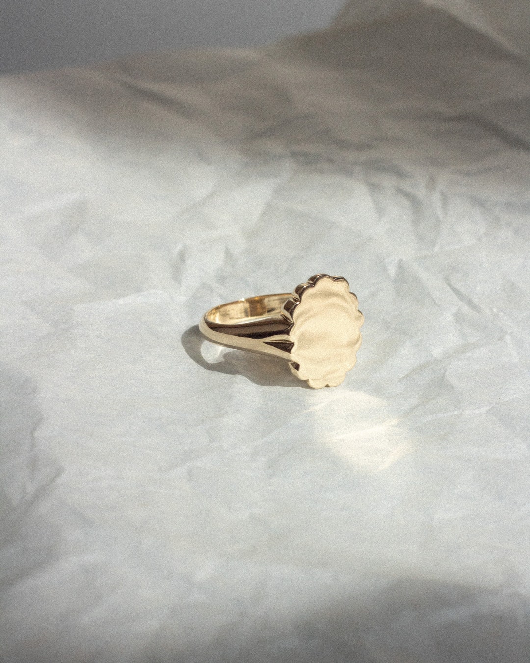The Darling Signet Ring // Bronze Cast Scalloped Edge Signet Ring ...