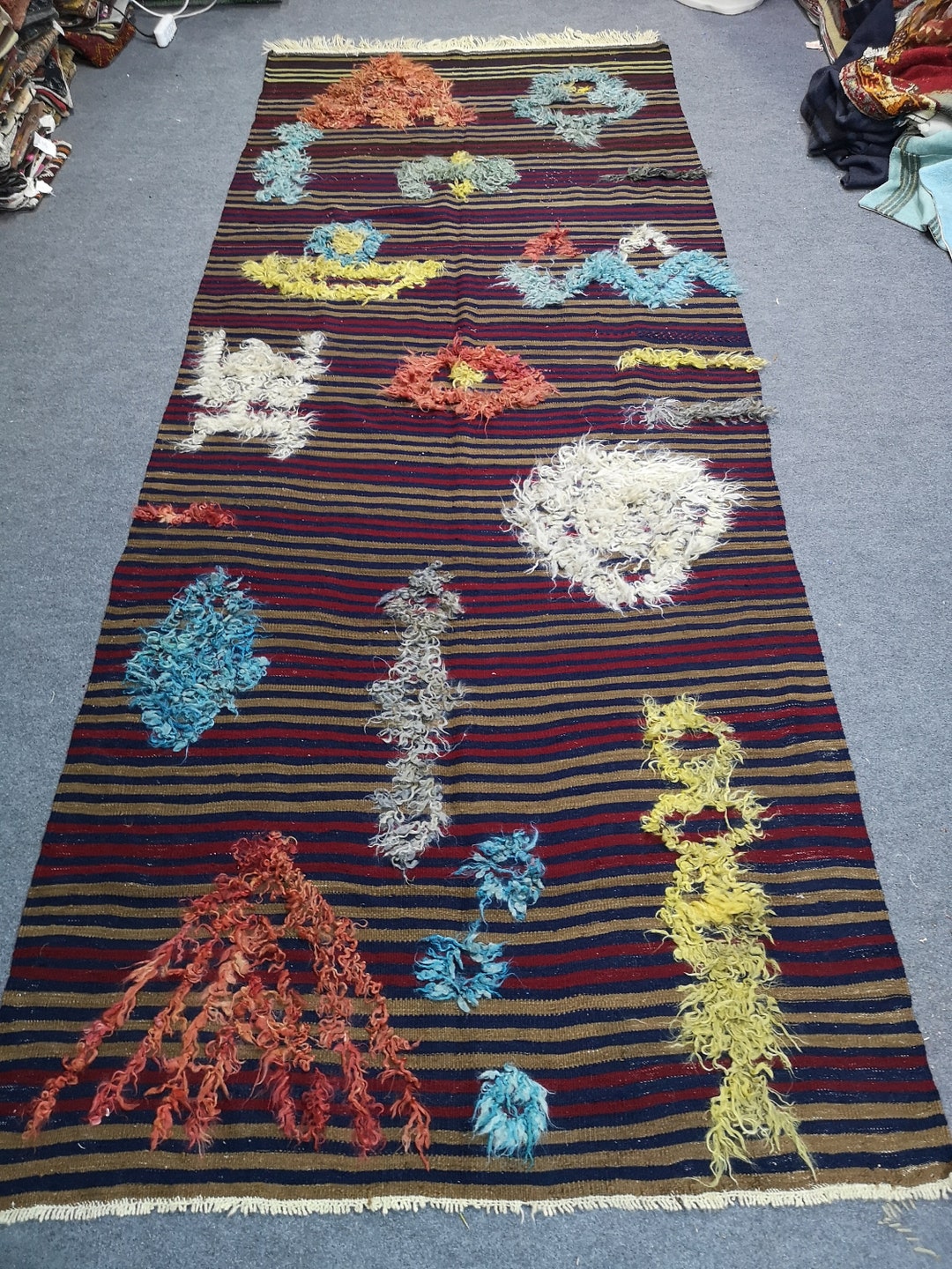 Eccentric Rug 5.8'13' Feet Decorative Rug Turkish Kilim Rug Organic ...