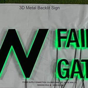 Custom LED Backlit Metal Sign: 3D Logo, Business & Salon - Etsy