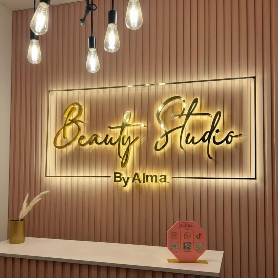Custom 3D Metal Signage, Beauty Salon Sign, LED Signboard, Backlit Logo ...