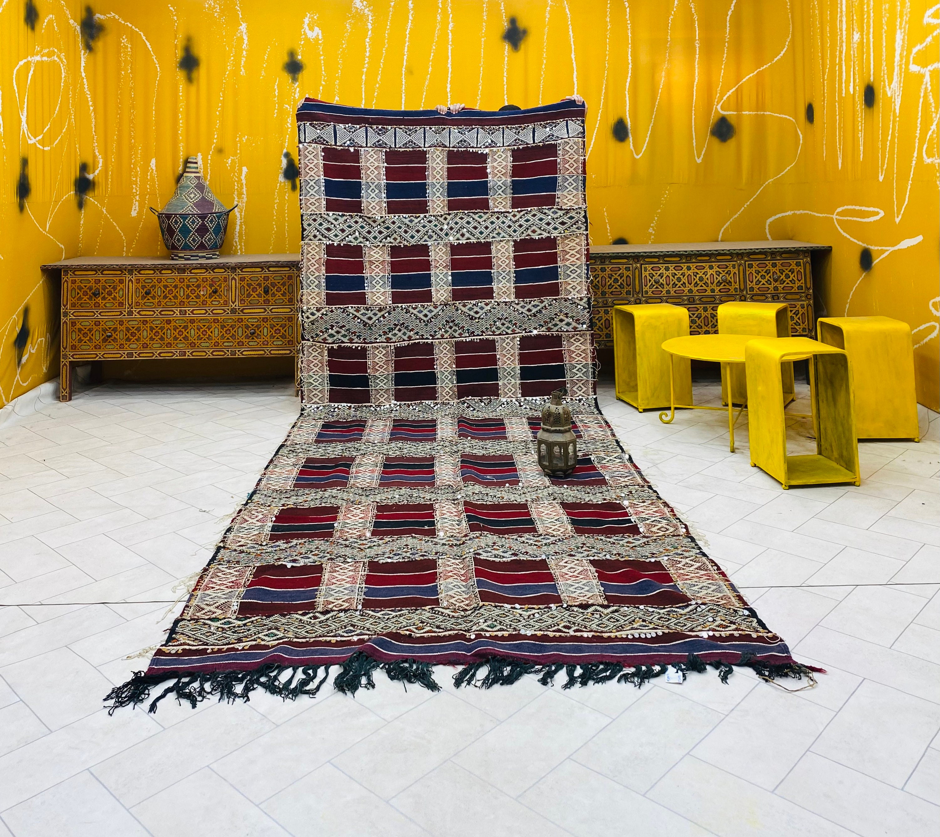 Floor Rug | Handmade Rug | Wool Rug | Moroccan Rug (5.3 Ft X 13.4 Ft ...