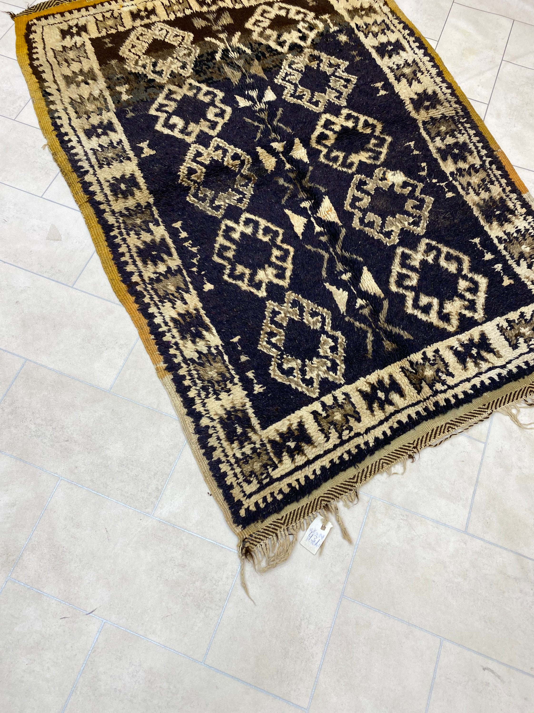 Handmade Rug Vintage Wool Rug 4.10 Ft X 3.5 Ft 147 Cm X - Etsy