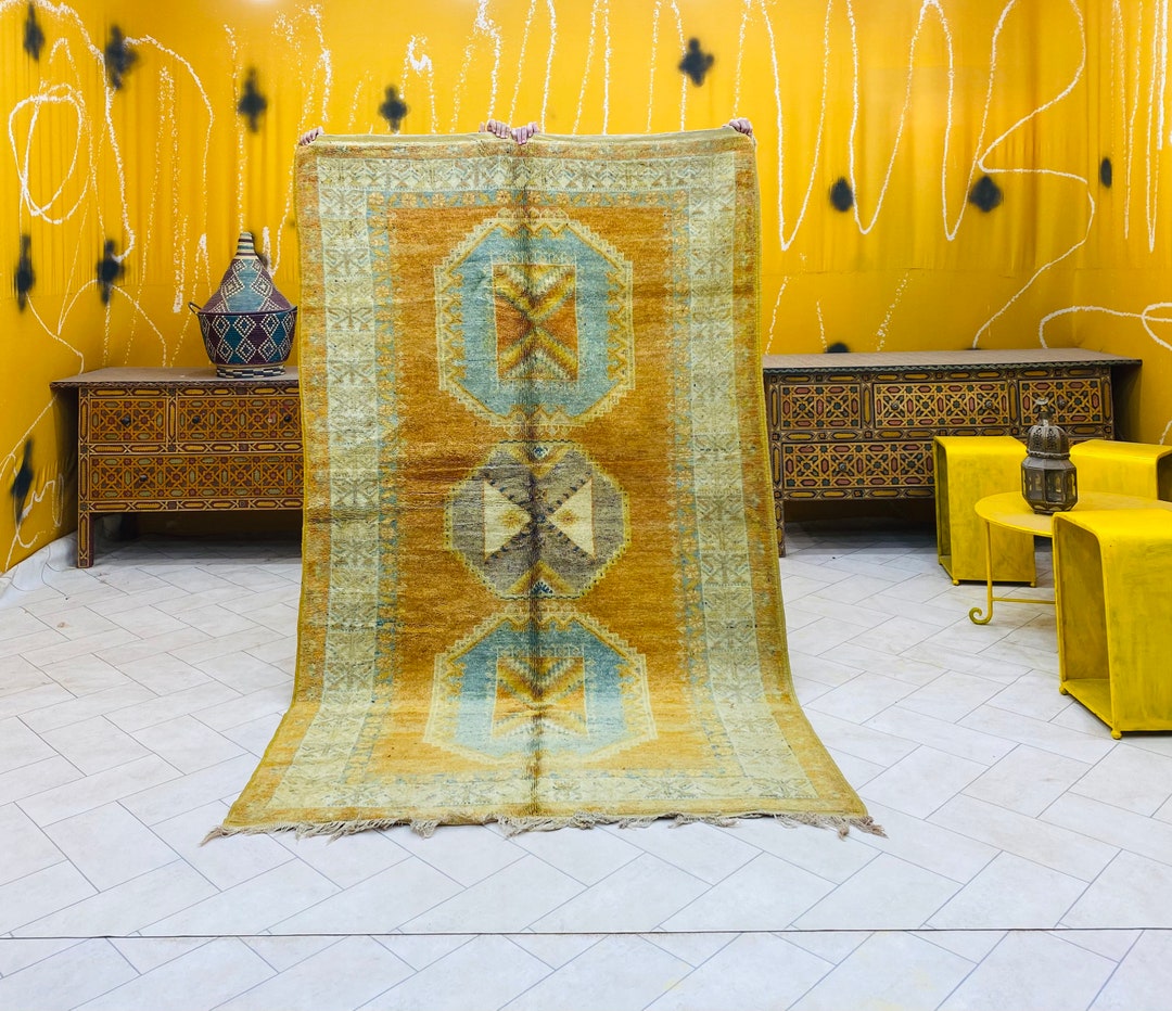 Gorgeous Moroccan Rug Colorful Rug Vintage Rug 7.9 Ft X 5 Ft 236 Cm X ...