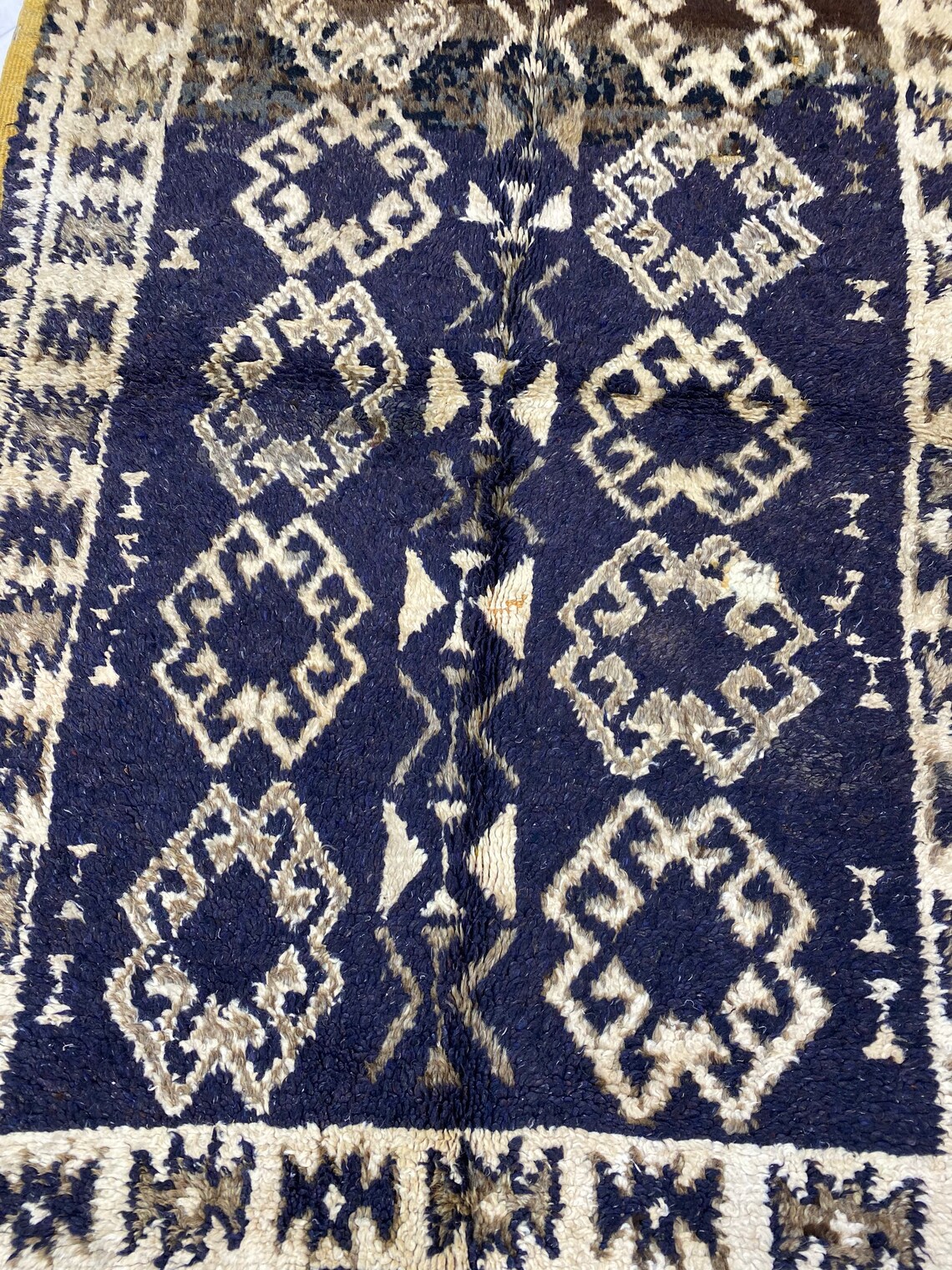 Handmade Rug Vintage Wool Rug 4.10 Ft X 3.5 Ft 147 Cm X - Etsy