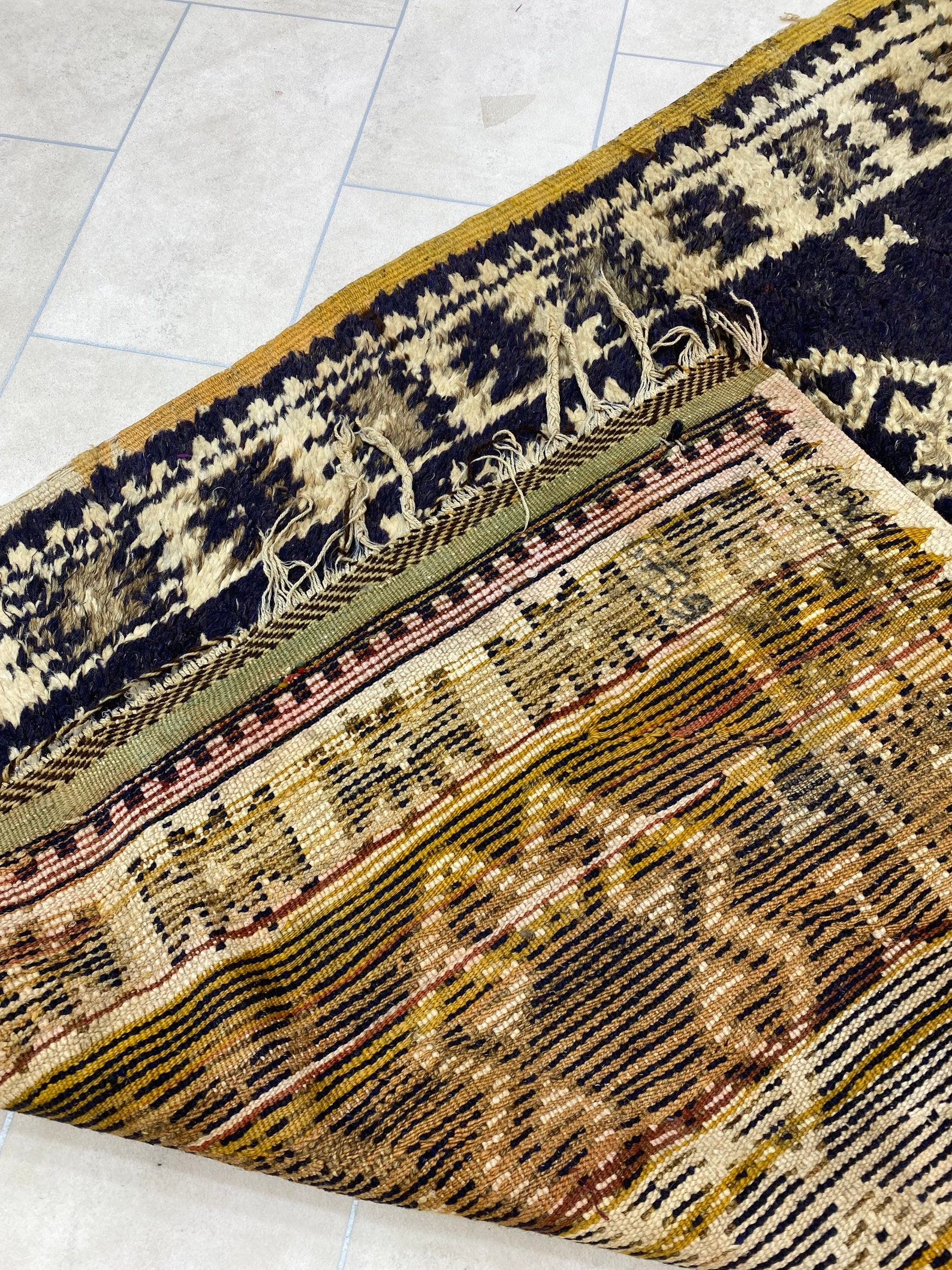 Handmade Rug Vintage Wool Rug 4.10 Ft X 3.5 Ft 147 Cm X - Etsy