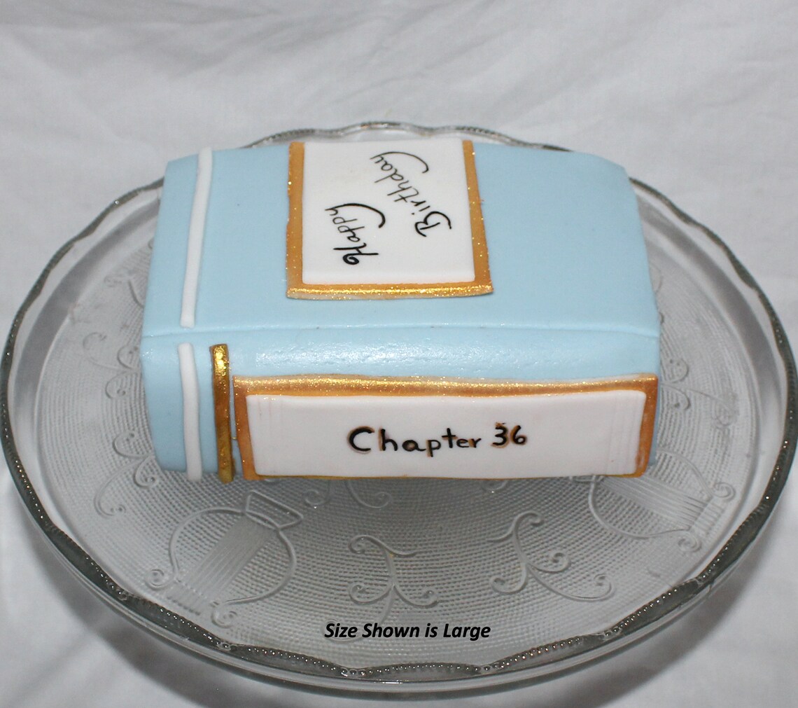 Fondant Book Cake Topper Book Topper Fondant Birthday - Etsy