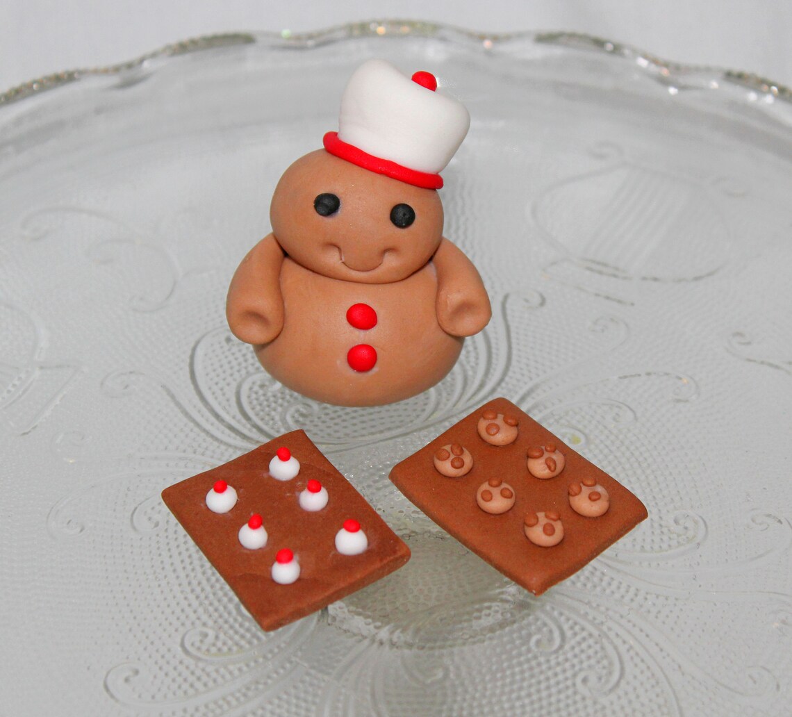 Fondant Gingerbread Man Cake Topper Gingerbread Topper | Etsy