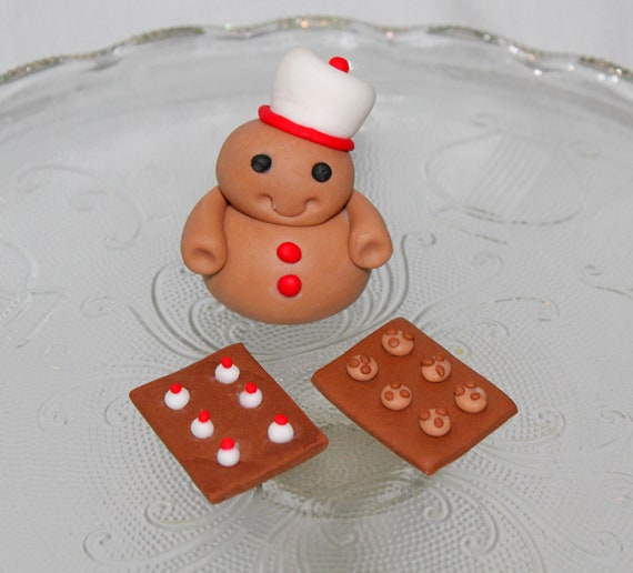 Fondant Gingerbread Man Cake Topper Gingerbread Topper | Etsy