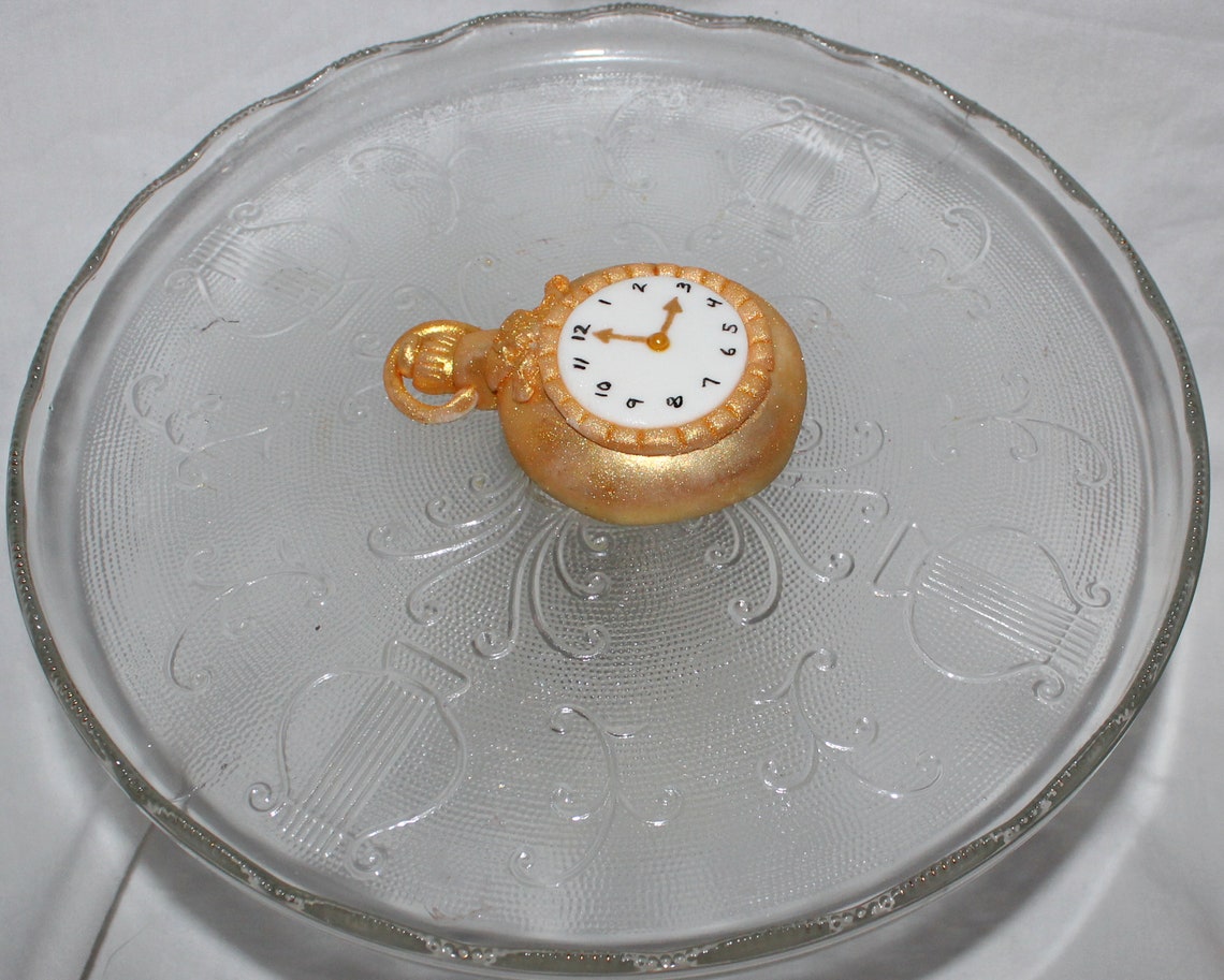 Fondant Pocket Watch Cake Topper Fondant Alice in Wonderland | Etsy