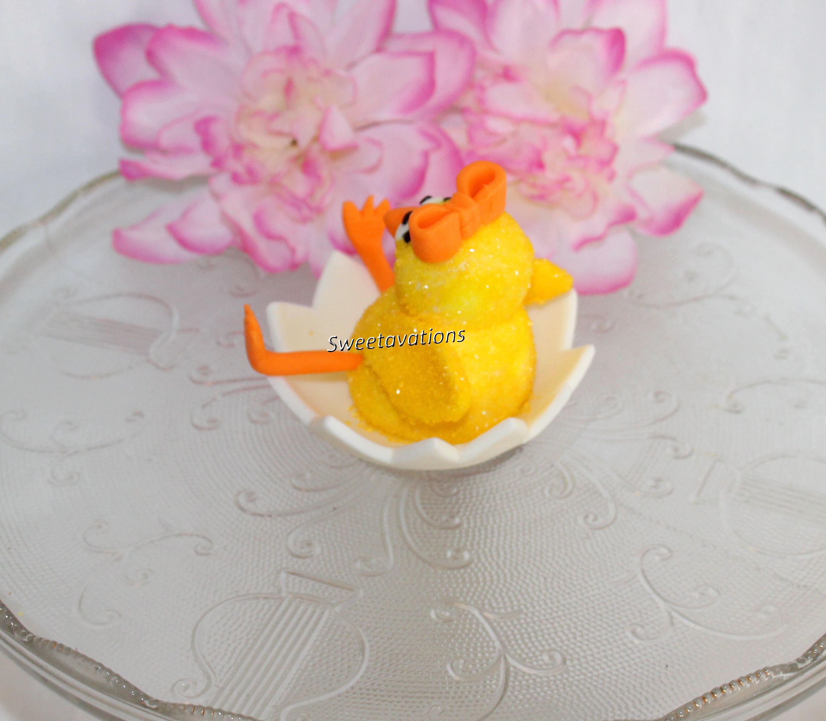 Fondant Hatching Chick Cake Topper Hatching Chick Topper | Etsy