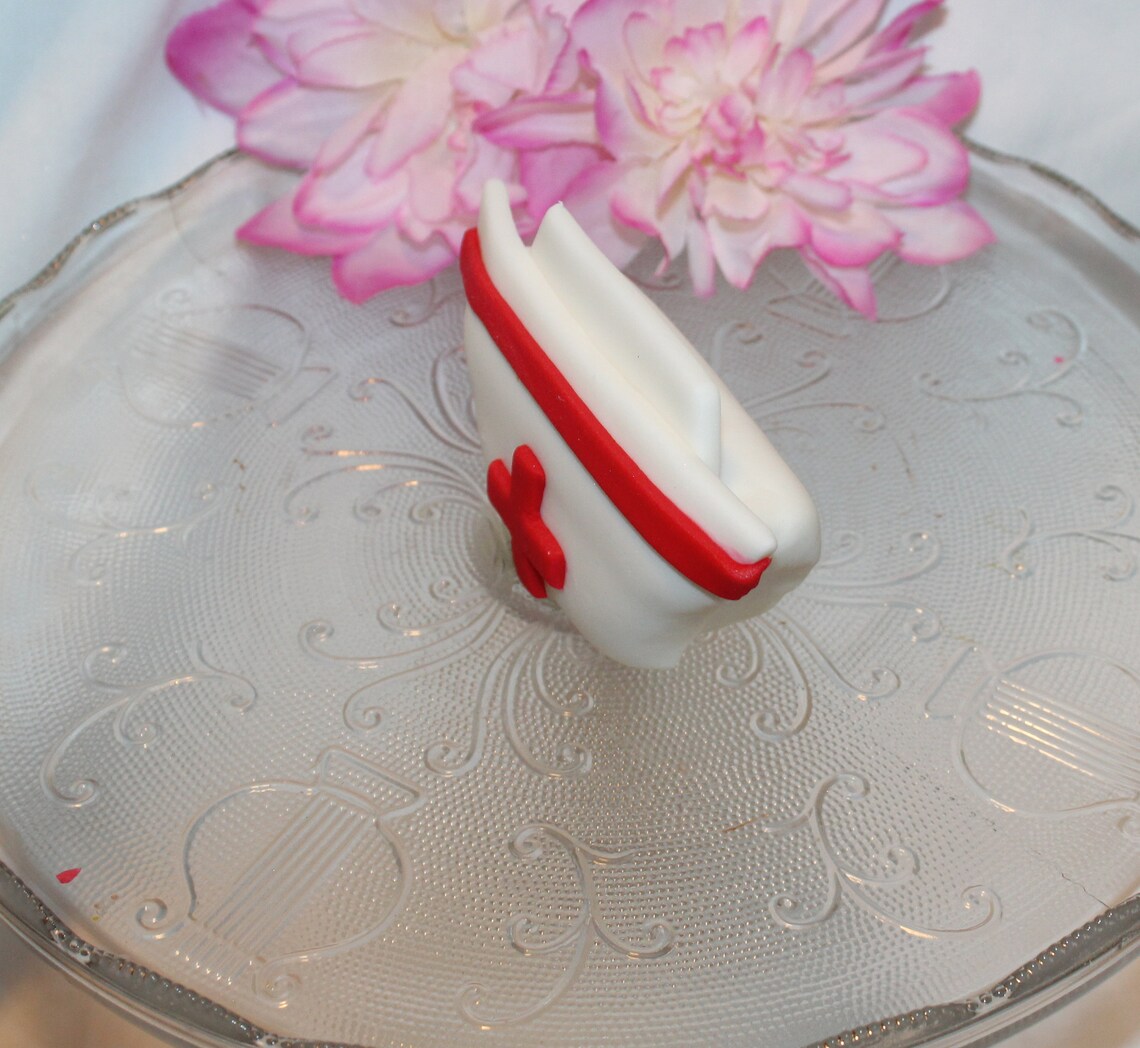 Fondant Nurse Cap Cake Topper Nurse Hat Topper Fondant - Etsy