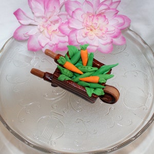 Fondant Wheelbarrow Cake Topper Wheelbarrow Topper Fondant Vegetables Farm Cake Topper Garden ...