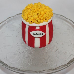 Fondant Popcorn Cake Topper - Popcorn Topper - Popcorn Theme - Movie ...