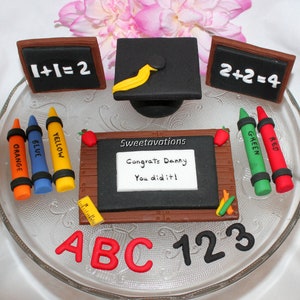 Fondant Kindergarten Cake Topper - Preschool Topper - Teacher Cake ...