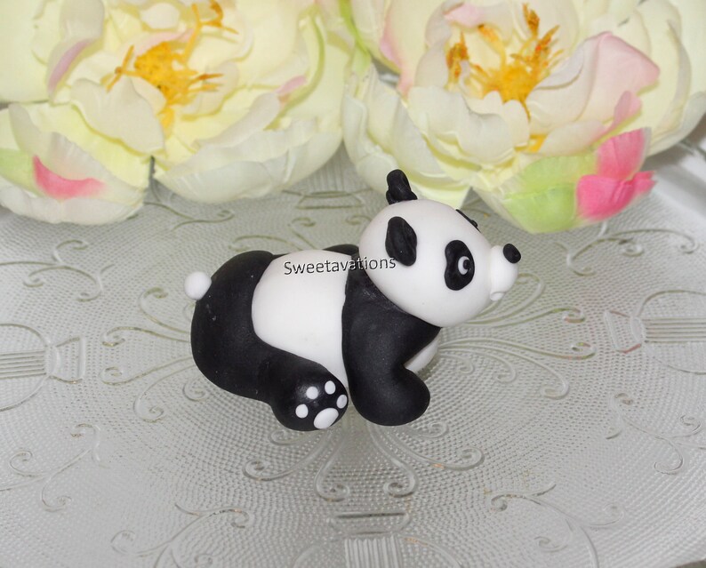 Fondant Panda Cake Topper Panda Bear Topper Fondant Bear - Etsy