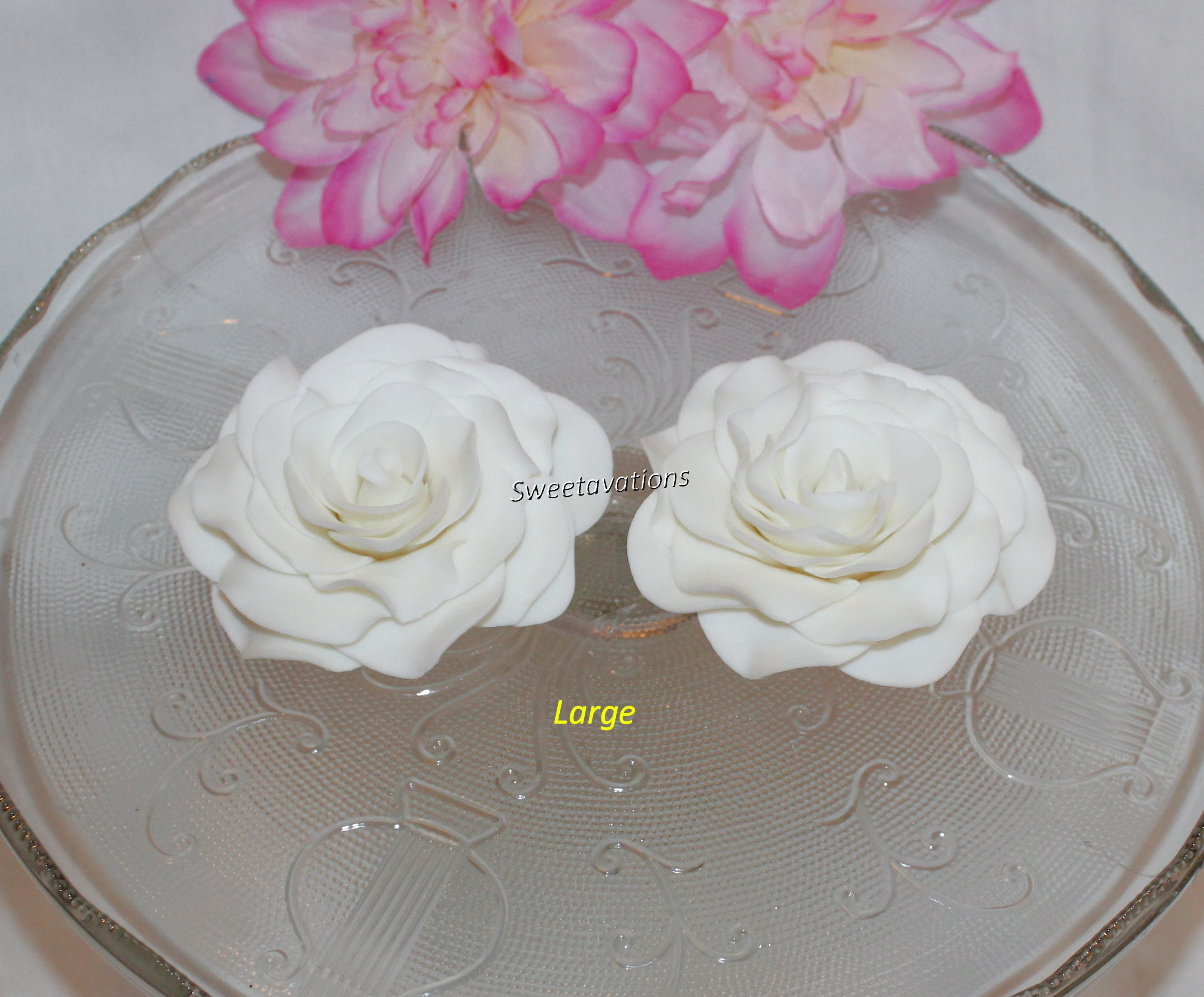 Fondant Rose Cake Topper Rose Topper Sugar Flower Rose - Etsy