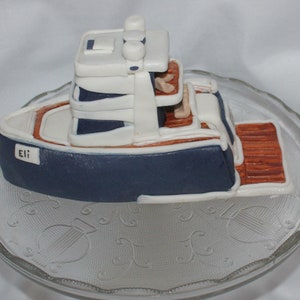 Fondant Yacht Cake Topper Fondant Boat Boat Topper Ship Cake Topper ...