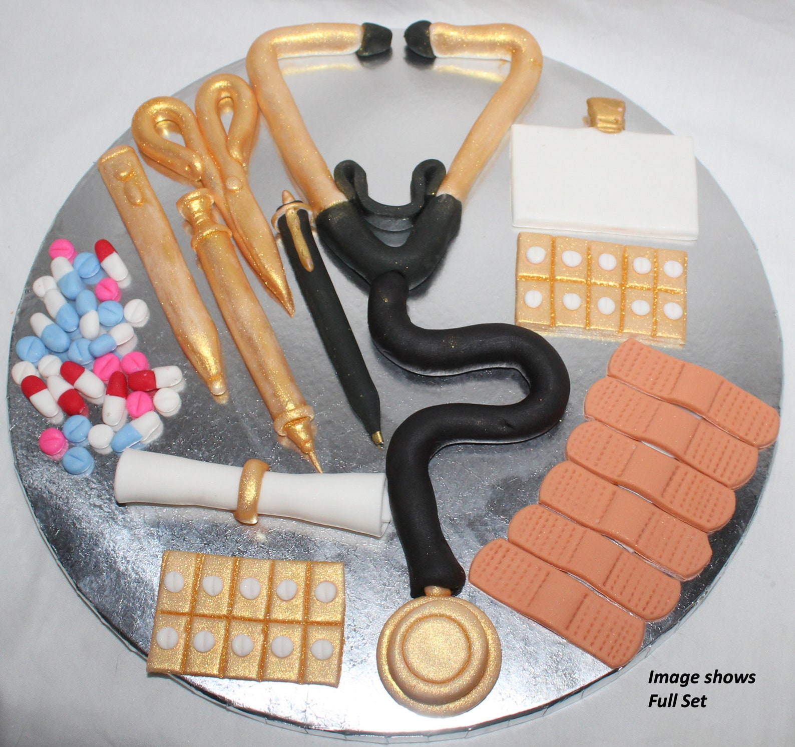 Fondant Medical Cake Topper - Fondant Stethoscope - Doctor Topper ...