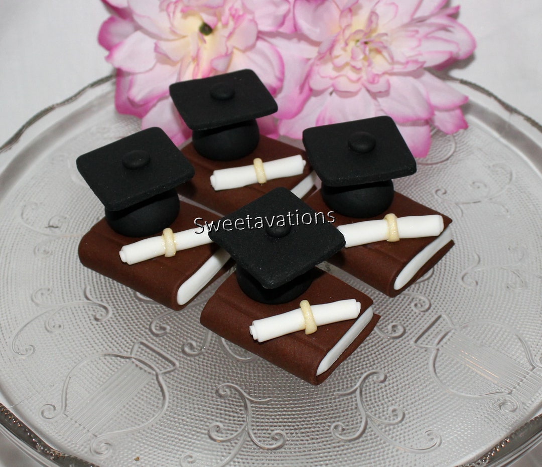 Fondant Graduation Cake Topper - Graduation Cupcake Topper - Fondant ...