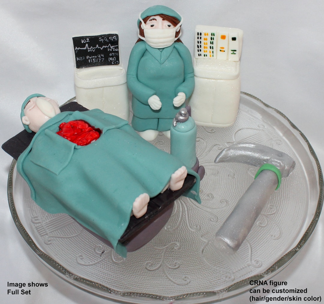 Fondant CRNA Cake Topper - Fondant Surgeon Cake Topper Fondant ...