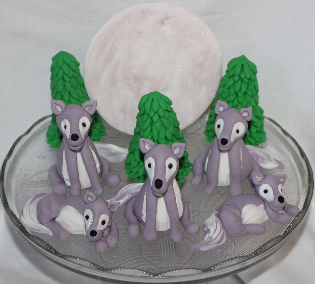 Fondant Wolf Cake Topper Wolf Topper Woodland Animal - Etsy