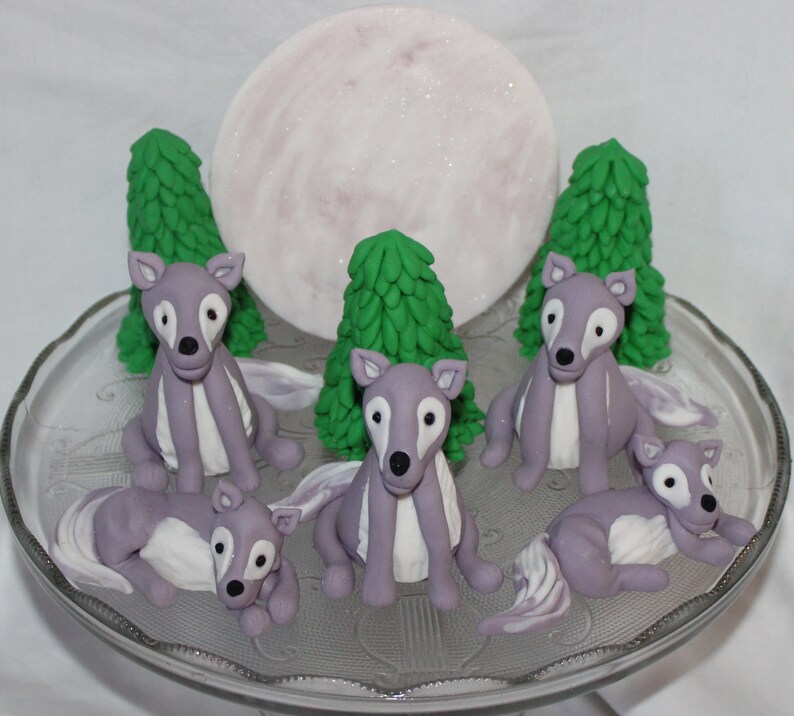Fondant Wolf Cake Topper Wolf Topper Woodland Animal - Etsy